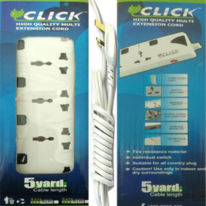 Click 4-Port 2-Pin Multiplug 5 Meter Cable | Daraz.com.bd