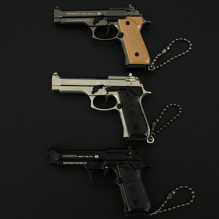 Mini Metal Toy Gun Model Alloy Keychain Detachable Look Real Collection ...