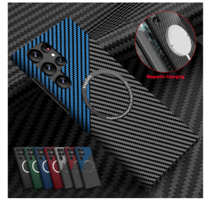 Berlia Carbon Fiber Protective Case for Galaxy S22 ultra / S23 Ultra ...