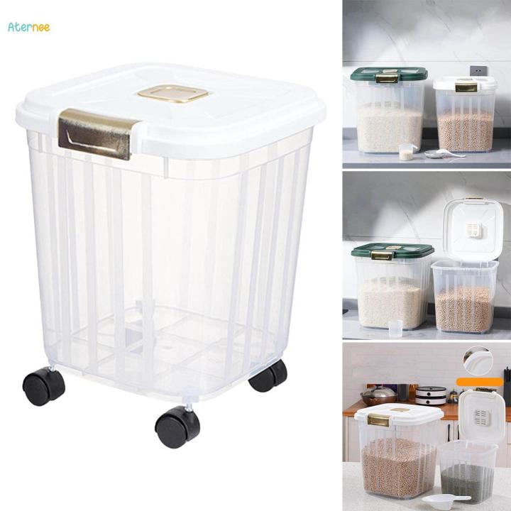 Rice Storage Bin, Dry Food Container Measuring Cup, Rice Storage ...