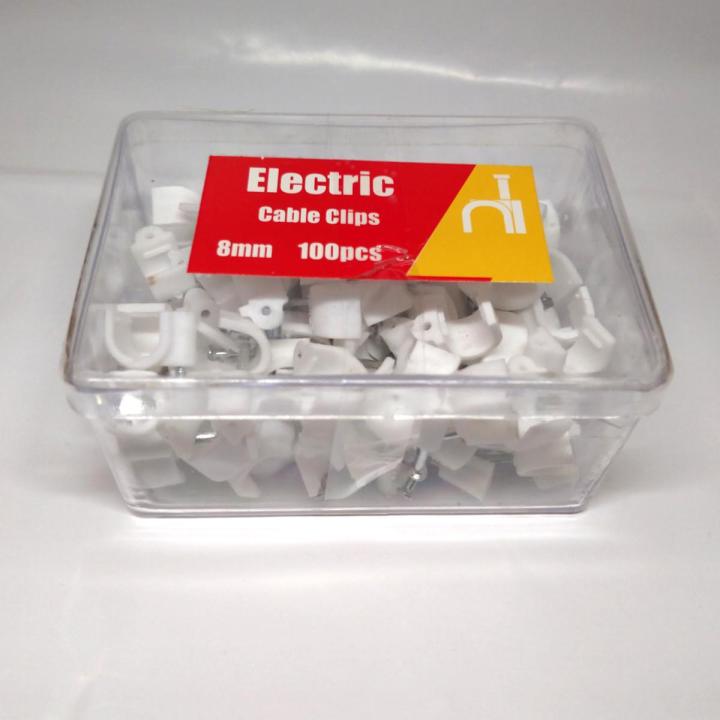 Antrader 100pcs Nail in Cable Clips 8 mm Ethernet Cable Nails Tacks ...