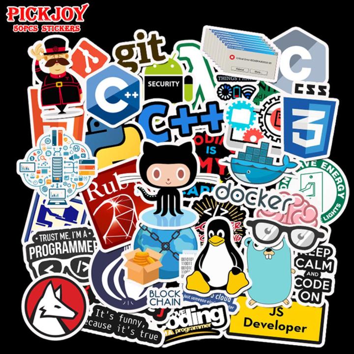 50pcs Programmer Internet Java Stickers Geek Php Docker Html ... 50pcs Programmer Internet Java Stickers Geek Php Docker Html ...