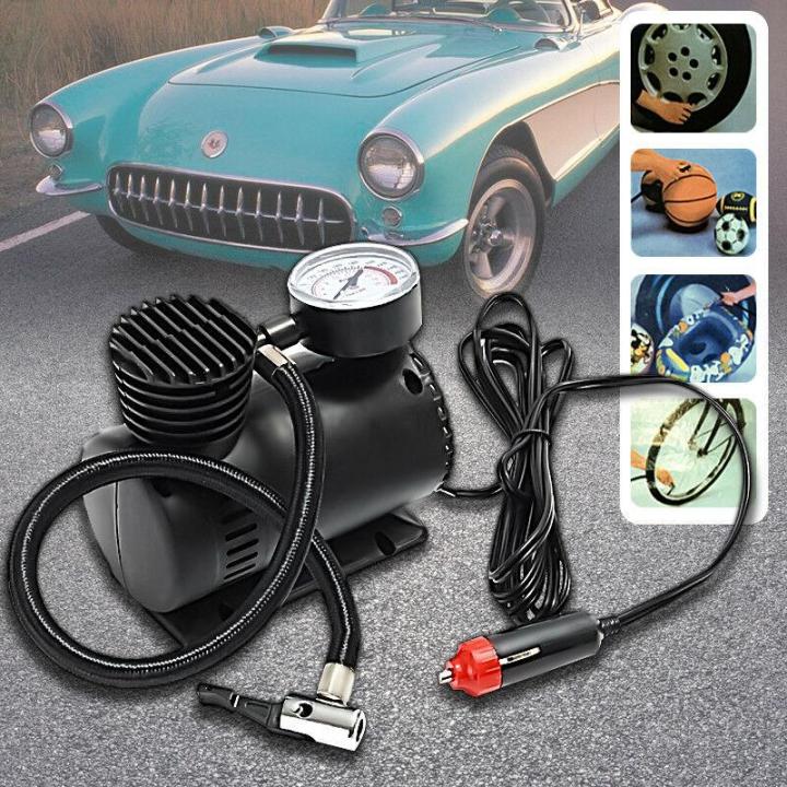 Car Portable Mini Air Compressor 12v With Dial Pressure Gauge | Daraz ...