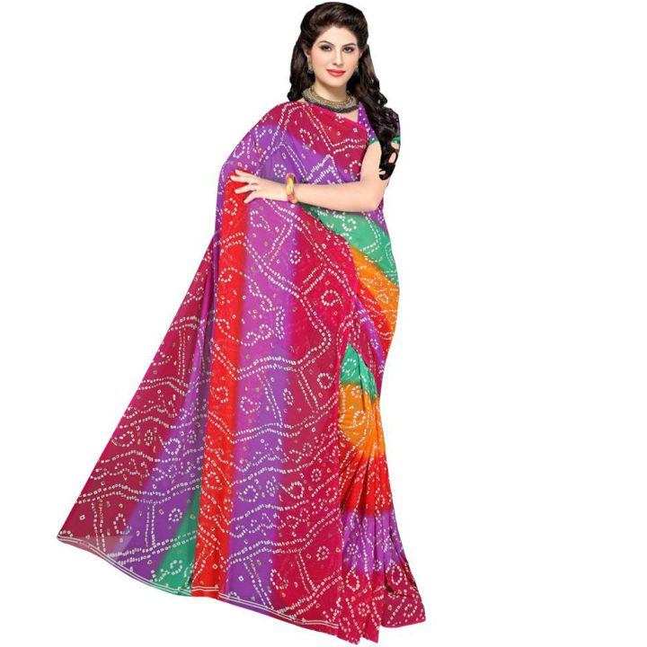 6 Colour Indian Chundri silk sharee- CN 02 | Daraz.com.bd