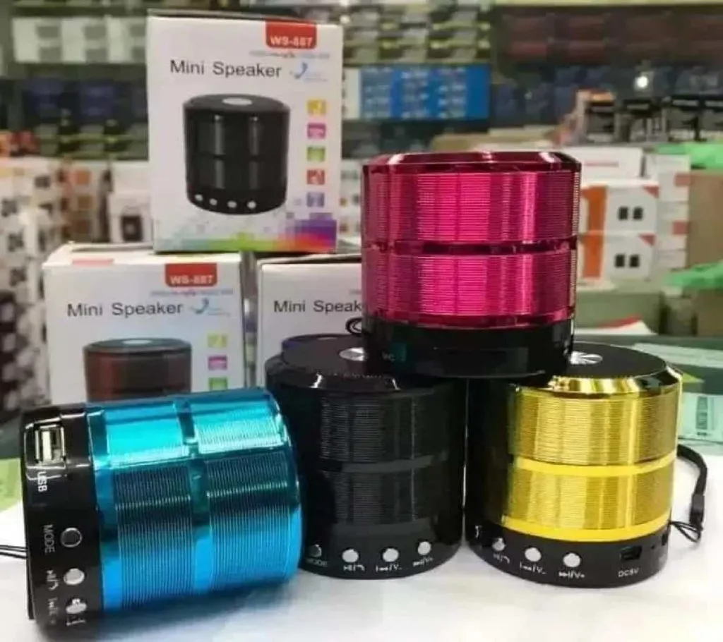 WS 887 Wireless Bluetooth Speaker TF, USB, FM, AUX Portable Music Mini ...