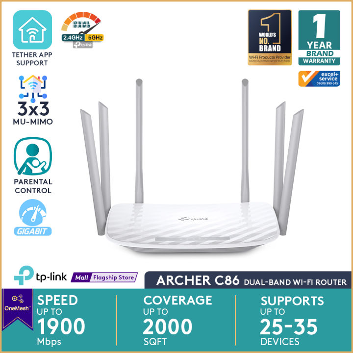 TP-Link Archer C86 AC1900 Wireless MU-MIMO GIgabit Wi-Fi Router With ...