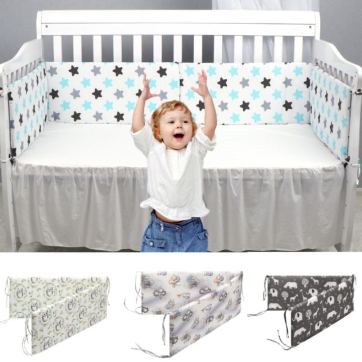 130*30CM Baby Bed Bumper Double-faced Detachable Newborn Crib Around ...