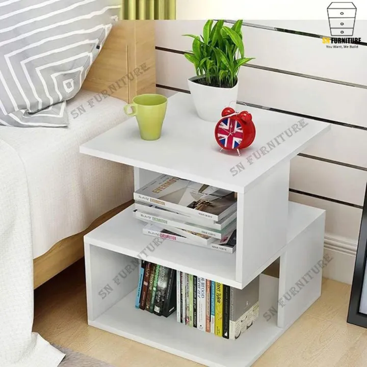 Modern Home Bedside Table, Side Table With Storage - White | Daraz.com.bd