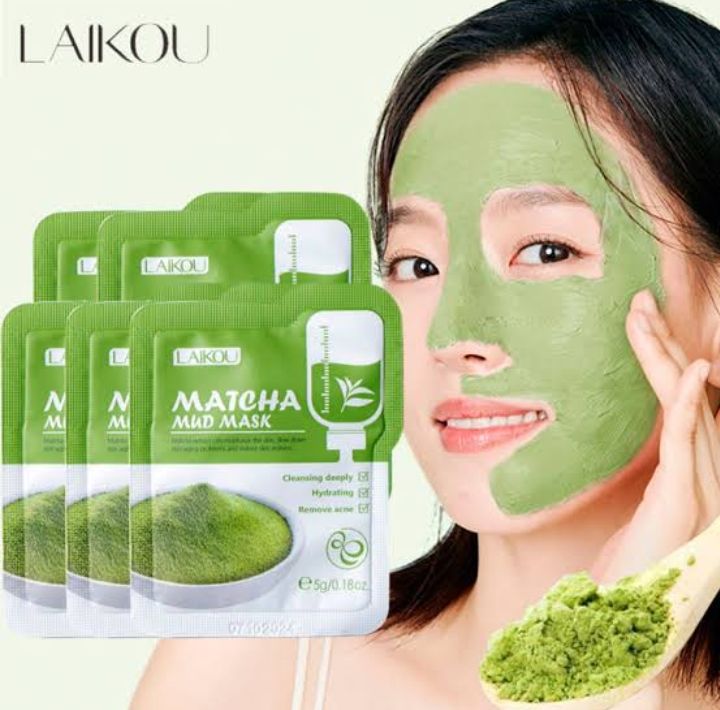 LAIKOU Matcha Mud Face Mask Anti Wrinkle Night Facial Packs Dark Circle ...
