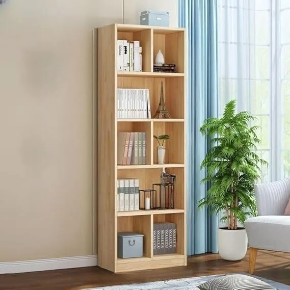 CraftThink 6 fit Bookcase Display Rack, Versatile Modern Natural ...