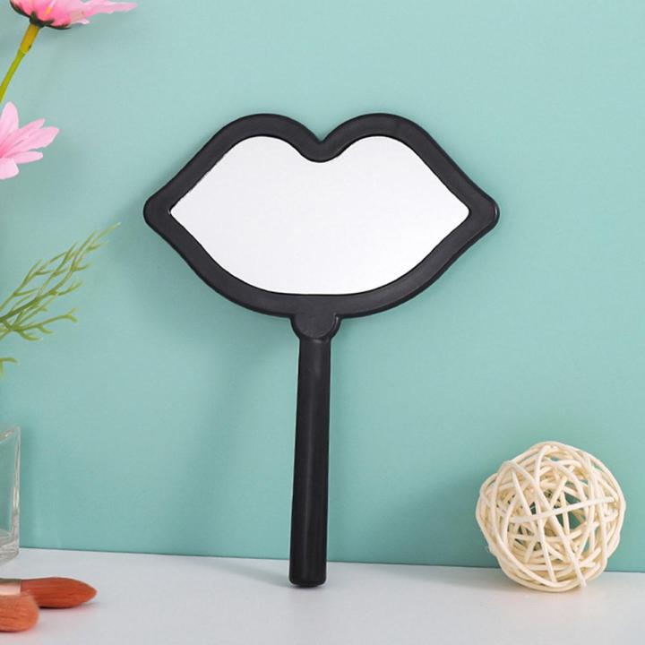 Handheld Makeup Mirror lip shape Makeup Vanity Mirror Handle Hand ...