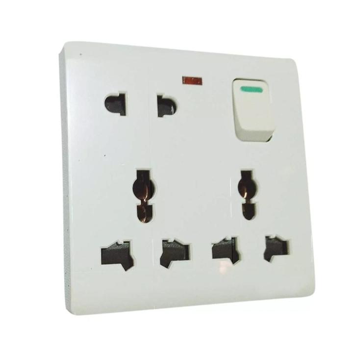 8 Pin Multi Gang Socket Double 3 Pin- 1Piece 2 Pin Multi Function ...