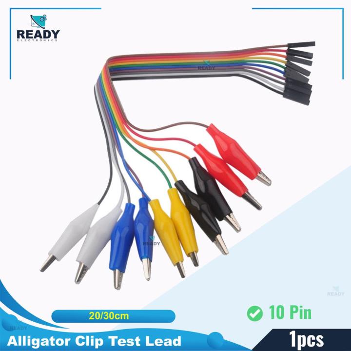 Alligator Clip Test Lead 10Pin Male Female Breadboard Jumper Wire Cable ...