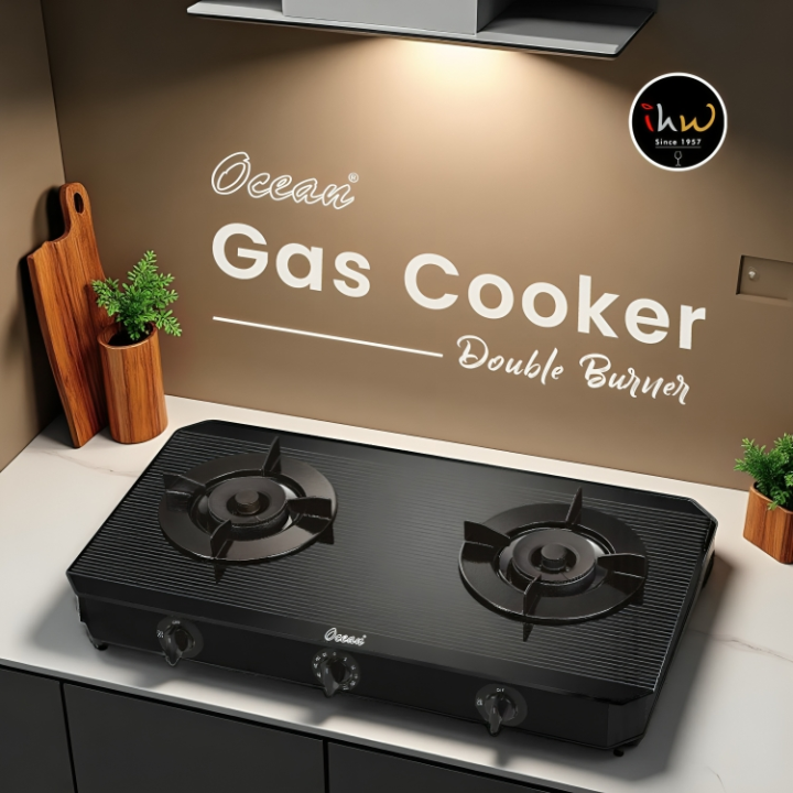 Ocean Gas Cooker Double Burner - Black Color – OGC230B | Daraz.com.bd