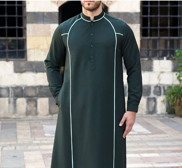 BLACK Simple Qatari Thobe for Men | Daraz.com.bd