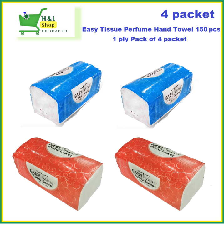 Easy Tissue Perfume Hand Towel 150 pcs 1 ply Pack of 4 packet | Daraz.com.bd