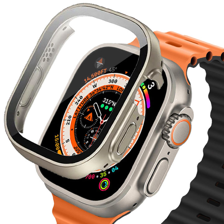Glass+case For Apple Watch Ultra 2 case 49mm smartwatch PC Bumper ...