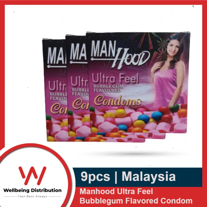 Manhood Ultra Feel Bubblegum Flavored Condom - 3 Pack Combo - 3x3=9pcs ...