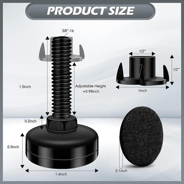 10 Set Adjustable Furniture Leveling Feet, for Sofa with T- Nut Kit ...