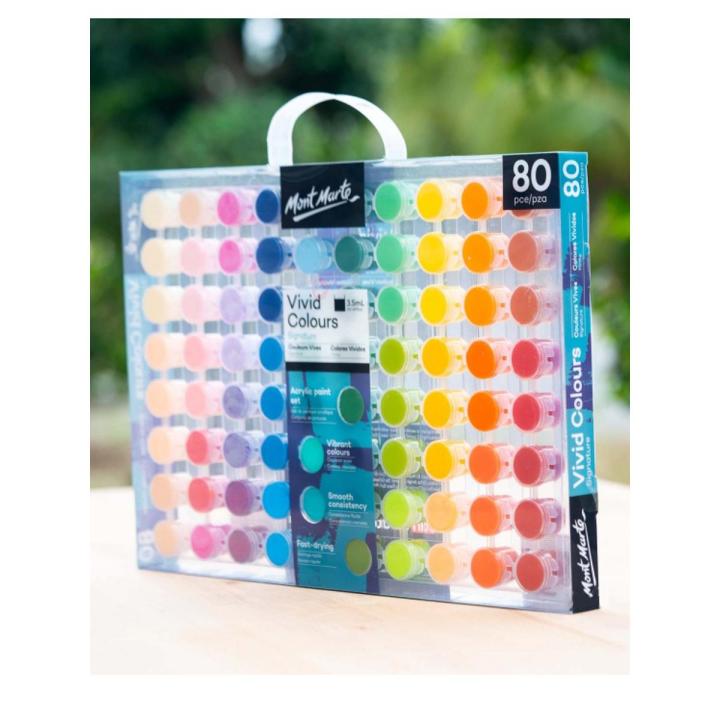 Mont Marte Signature Paint Set - Vivid Colours Acrylic Paint 80pc ...