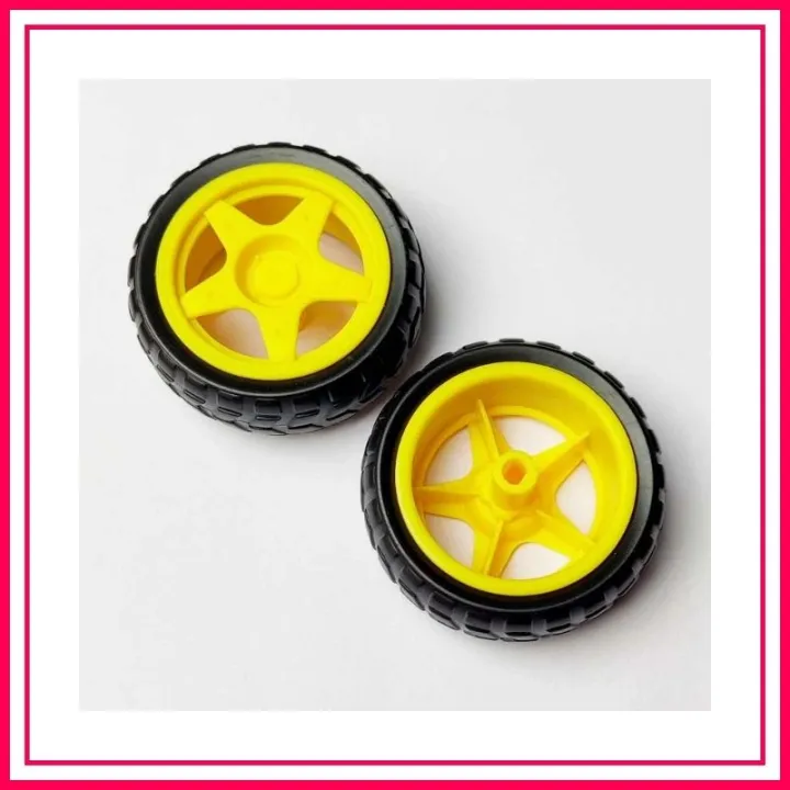 2pcs 65mm Robotics Wheels – Smart Car Plastic Wheels for DC Gear Motors ...