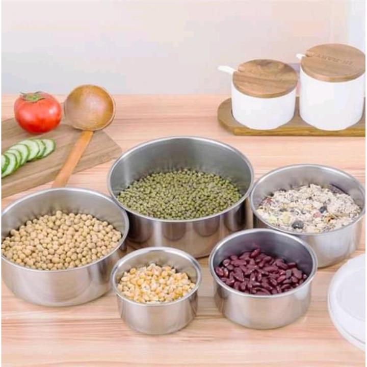 5 Pcs Protect Fresh Stainless Steel Food Container Storage Box With ...
