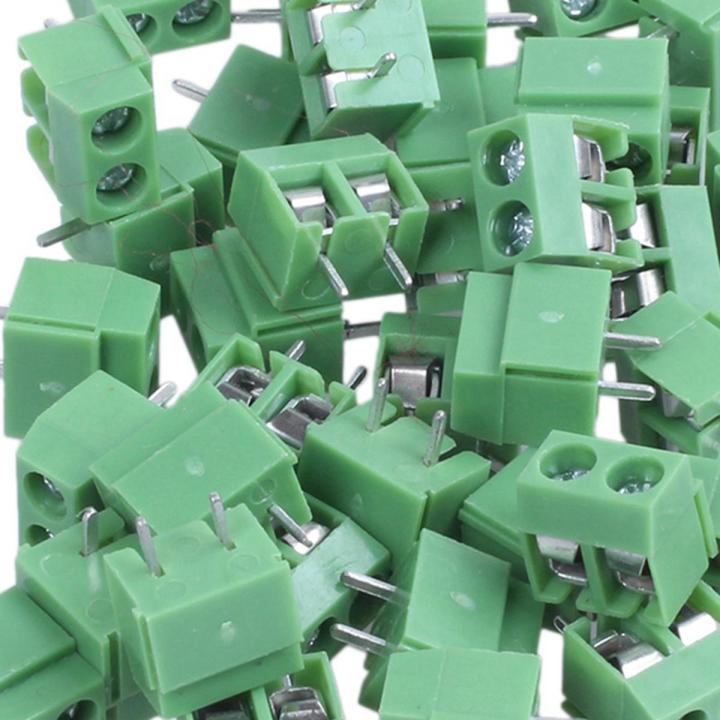 50 Pieces 2 Pin 5 mm Pinch PCB Mount Screw Terminal Block Connector ...