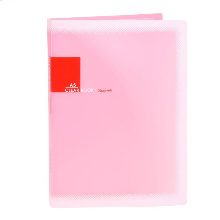 Plastic A5 Paper 20 Pockets File Document Folder Holder, Pink | Daraz ...