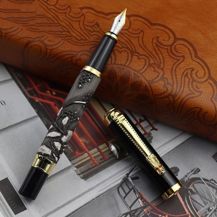 New Dikawen 891 Brown And Golden Fountain Pen Dragon Clip Rich Crop ...