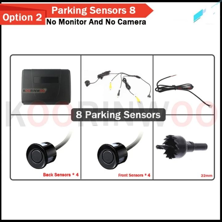 Option 2-Red Sensors-Koorinwoo Intelligent Car Parking 8/6/4 Sensor ...