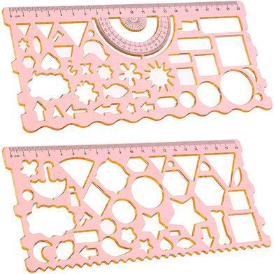 2 pieces Different Shapes Template Ruler / Spirograph Ruler / Geometric ...