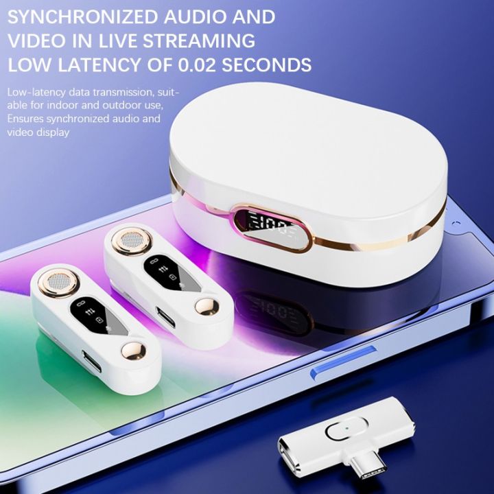 Poruis Digital Lavalier Wireless Microphone 2.4G Bluetooth Capacitor ...