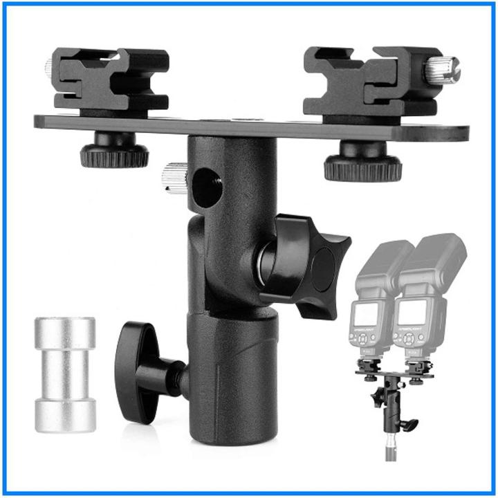 Godox Dual Flash Bracket Hot Shoe Speedlight Professional Flash Stand ...