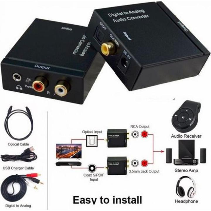 Digital to Analog Audio Converter Coaxial SPDIF Toslink Optical to ...