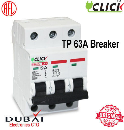 Circuit Breaker MCB 3P 63A C 6KA C 6KA Click Circuit Breaker | Daraz.com.bd