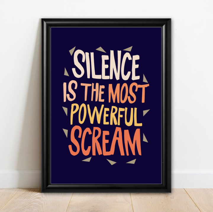 Motivational Wall Frame For Home And Workplace Silence Is The Most ...