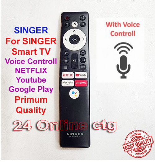 Remote Control For SINGER Smart Led Tv voice control Remote, Google ...