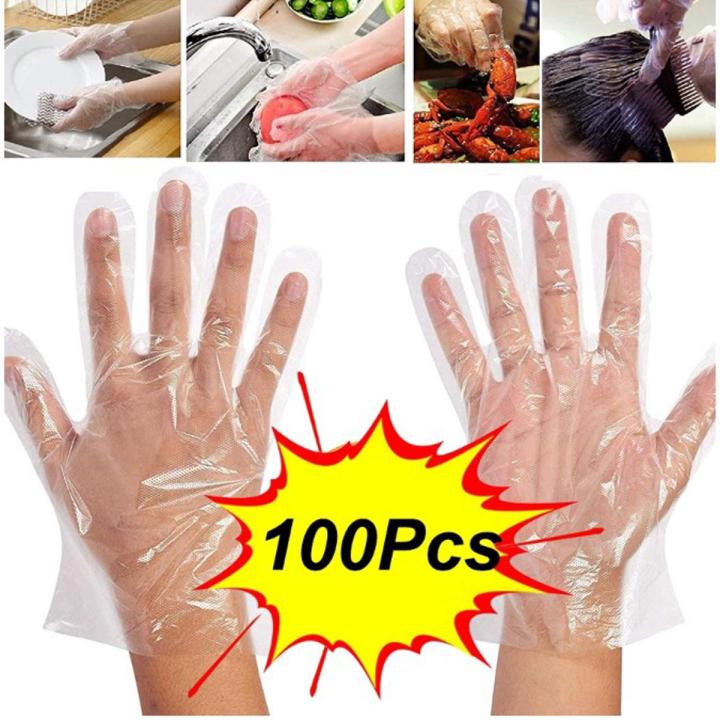 Poly One Time Hand Gloves-100Pcs | Daraz.com.bd