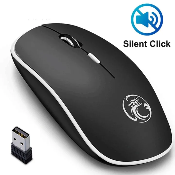 iMice Wireless Mouse Silent Computer Mouse 1600 DPI Ergonomic Mause ...