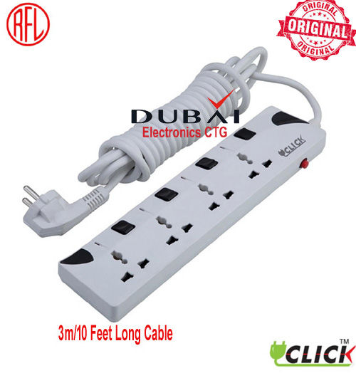 Click 4 port 10 feet Cable, Multi extension. | Daraz.com.bd