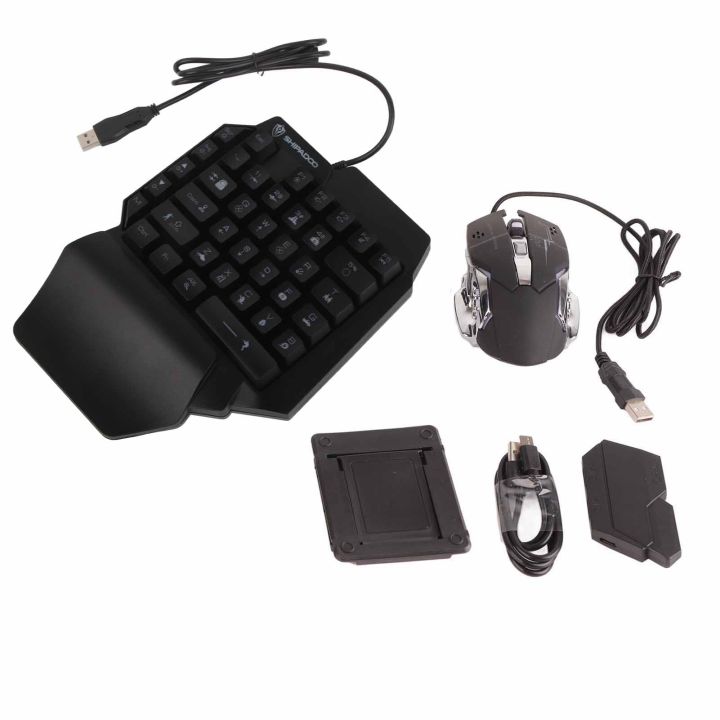 Portable Mini Gaming Keypad Mouse USB RGB Wrist Rest Half Hand 35Keys ...