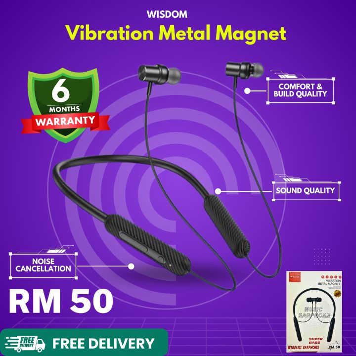 Wisdom RM-50 Neckband Bluetooth Headset BT5.4 Sports Headset, Magnetic ...