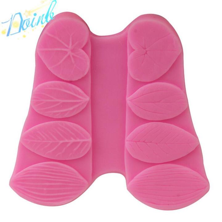 【happy one】Four Kinds of Leaf Clamping Mold Shapes Silica Gum Cake Tool ...