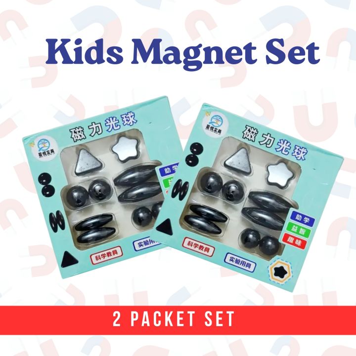10 Pcs Magnet Set With Polished Black Magnetic Balls Toy Game for Kids ...