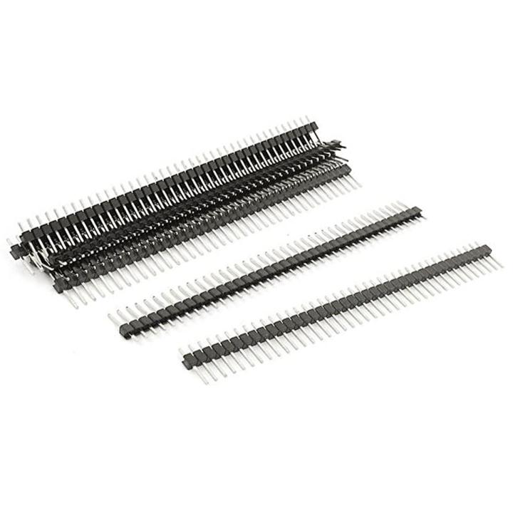 Single Row Pin Headers Strip 2.54mm Pitch 40Pin PCB Male Connector ...