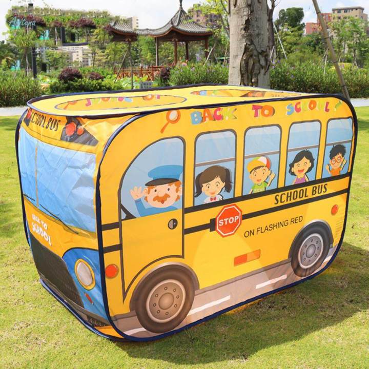 Collapsible Child Kids Play Tent School Bus Tents Garden Lawn Birthday ...