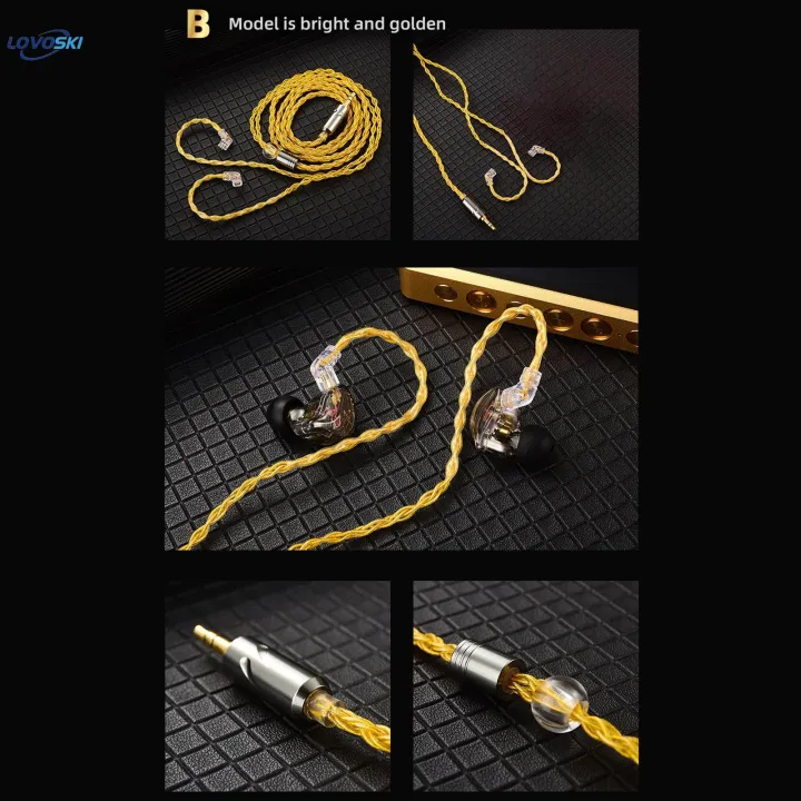 Earphone Copper 2 Pin Connector Braided Cable Upgrade Cable for T1 ...