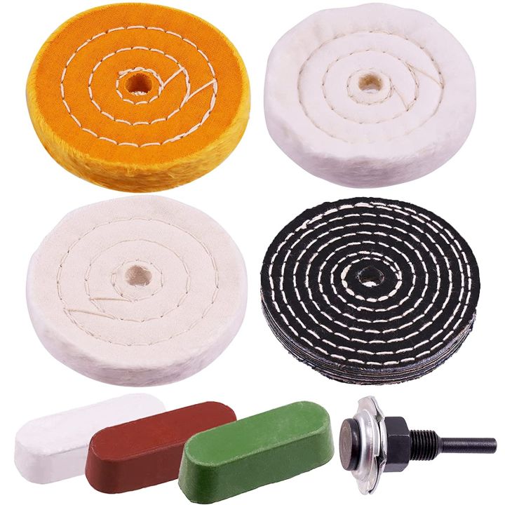 8Pcs 4 Inch Polishing Wheels Pad Denim Wheels with 3Pcs Polishing ...