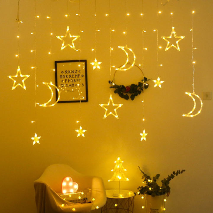 12pcs Led Stars Wedding Party Window Led String Hanging Lights Star ...