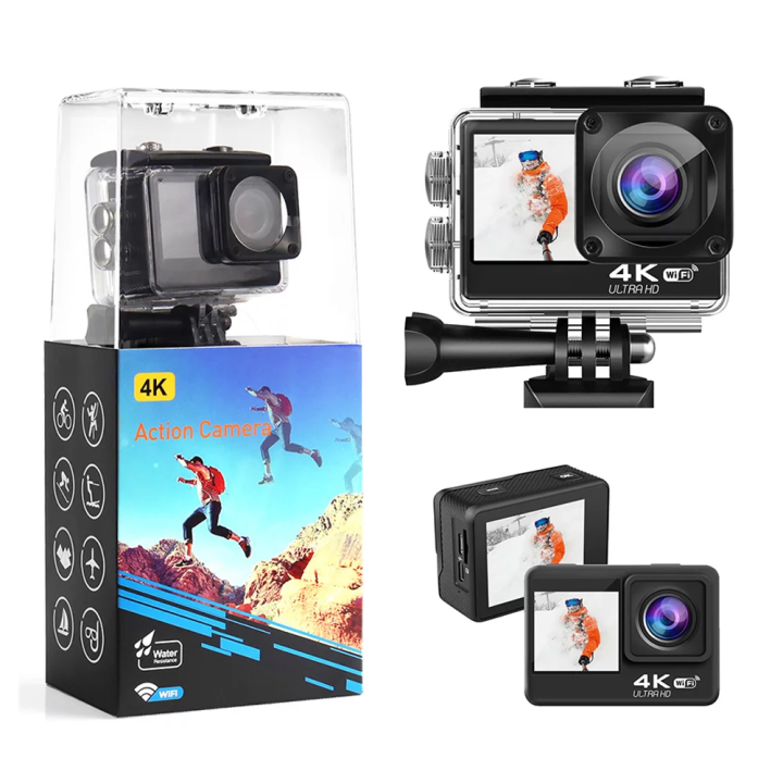AUSEK Q60TR 4K Ultra HD Dual Screen Action Camera - Capture Epic Shots with Remote Control and ...